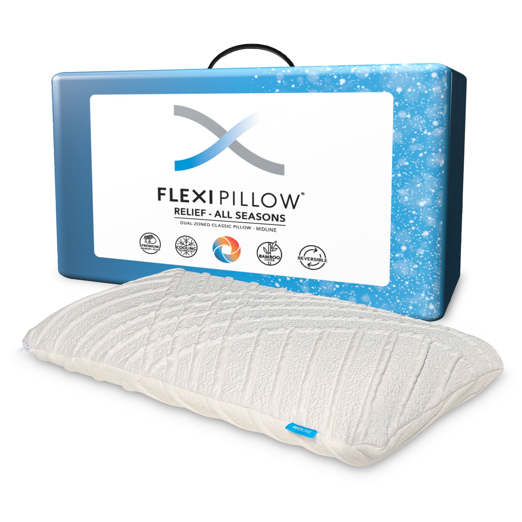 Relief All Seasons Mid Line Pillow | flexipillow
